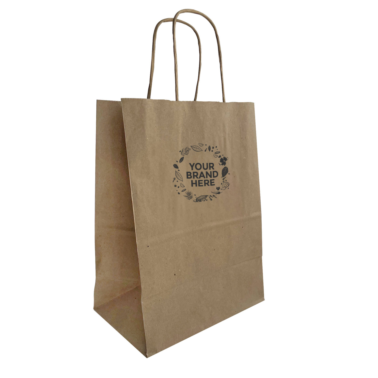 Branded Kraft Paper Bags 8″ x 4.5″ x 10.6″ | 1000/order – Colombia Empaques